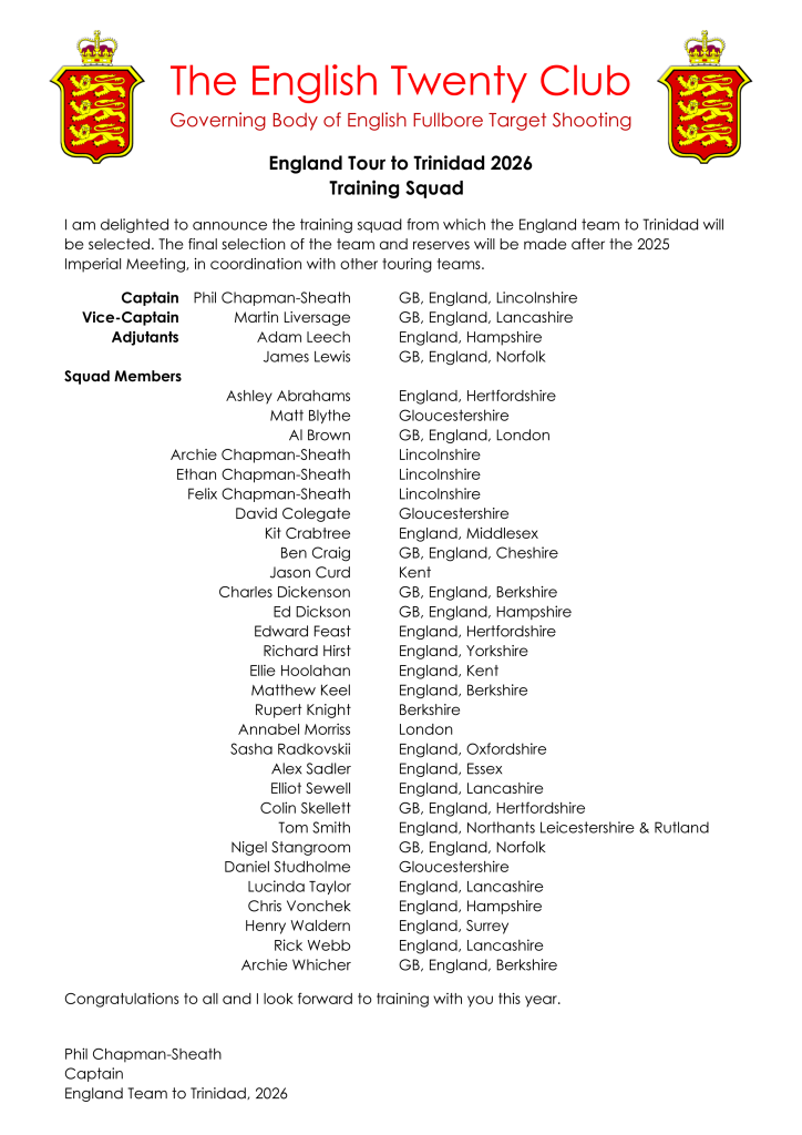 Training Squad Announcement – West Indies 2026